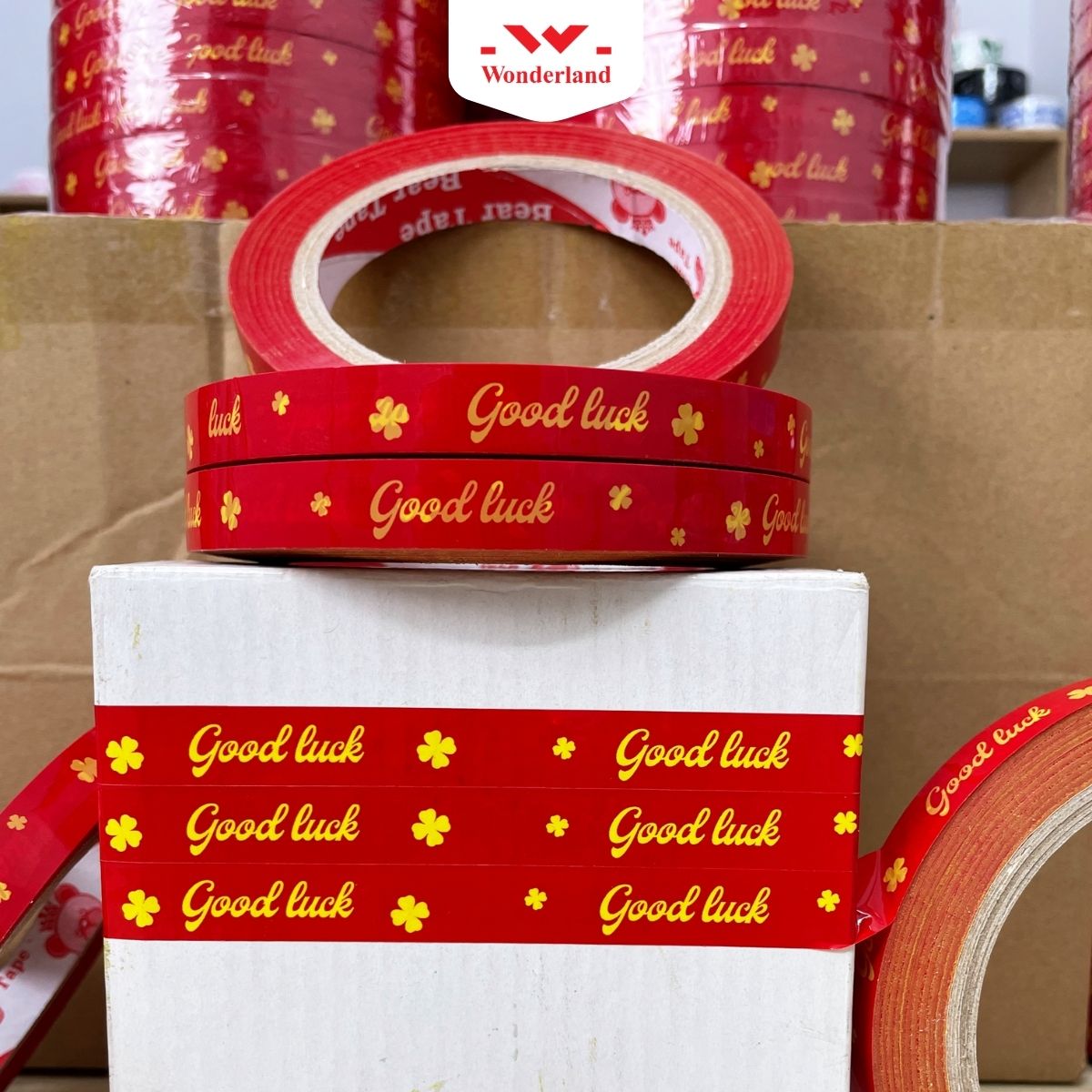 BĂNG KEO IN SẴN "GOOD LUCK" SIZE 12MM GIÁ SỈ TẠI WONDERLAND